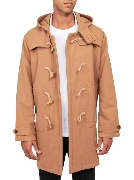 CON.STRUCT Solid Wool Toggle Coat - Khaki