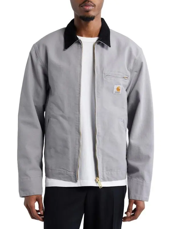 Carhartt Work In Progress Detroit Cotton Canvas Chore Jacket - Yosemite / Black (rinsed)