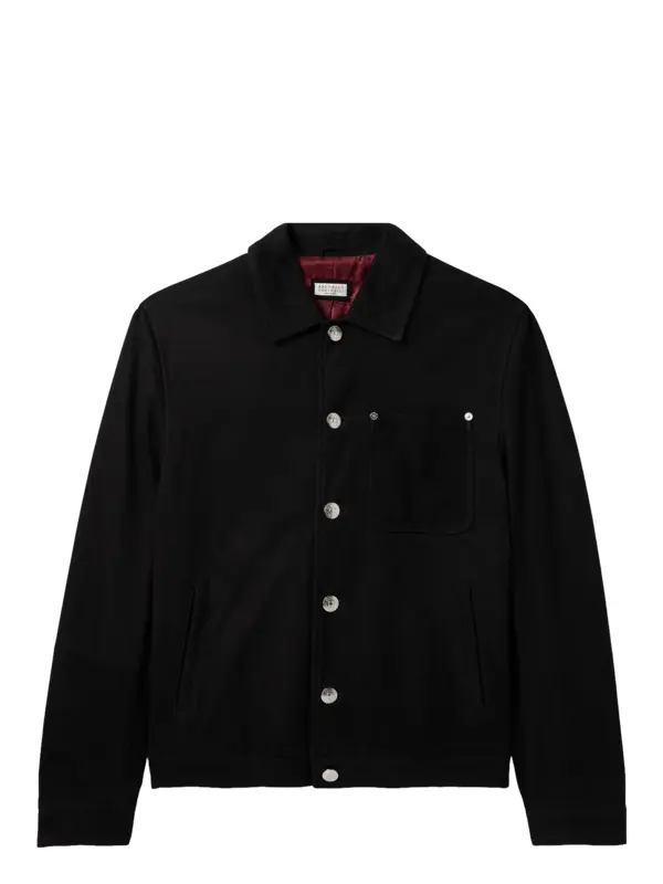 Brunello Cucinelli Nubuck Trucker Jacket - Black