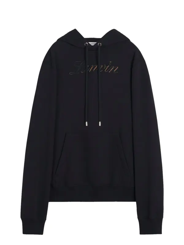 LANVIN Embroidered Logo Hoodie - Black