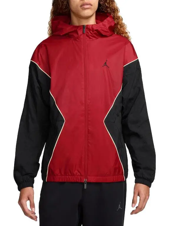 JORDAN Essentials Draft Hooded Jacket - Varsity Red/ Black/ Sail