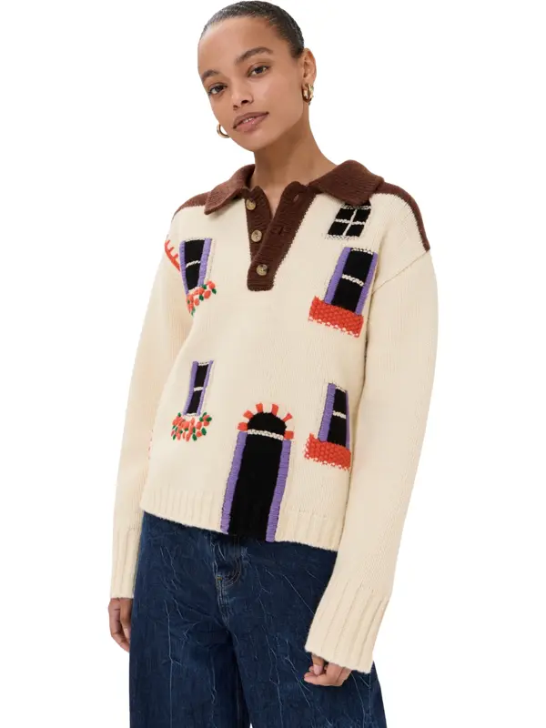 JW Anderson House Wool Sweater - Flax
