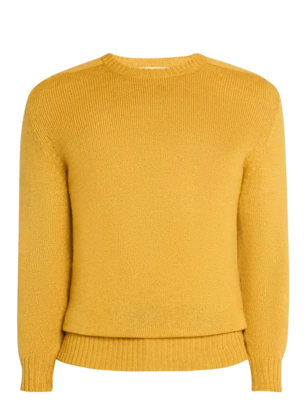 Anderson & Sheppard Wool And Silk Knit Crewneck Sweater - Gold