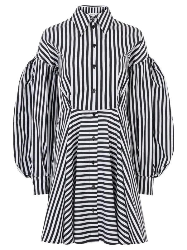 Nina Ricci Stripe-pattern Mini Dress - White