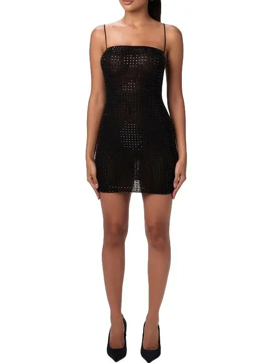 Naked Wardrobe Crystal Minidress - Black
