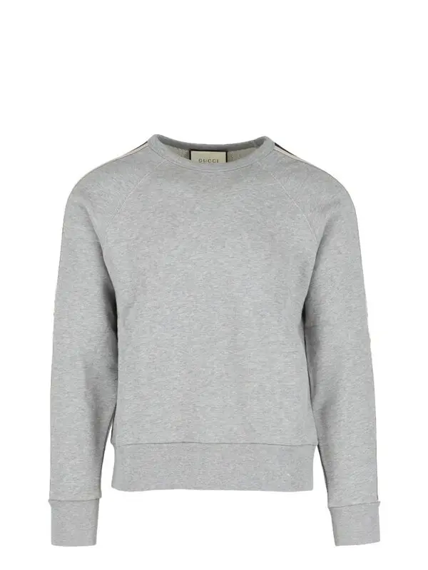 Gucci Logo Crewneck Sweatshirt - Medium Grey/milk Red