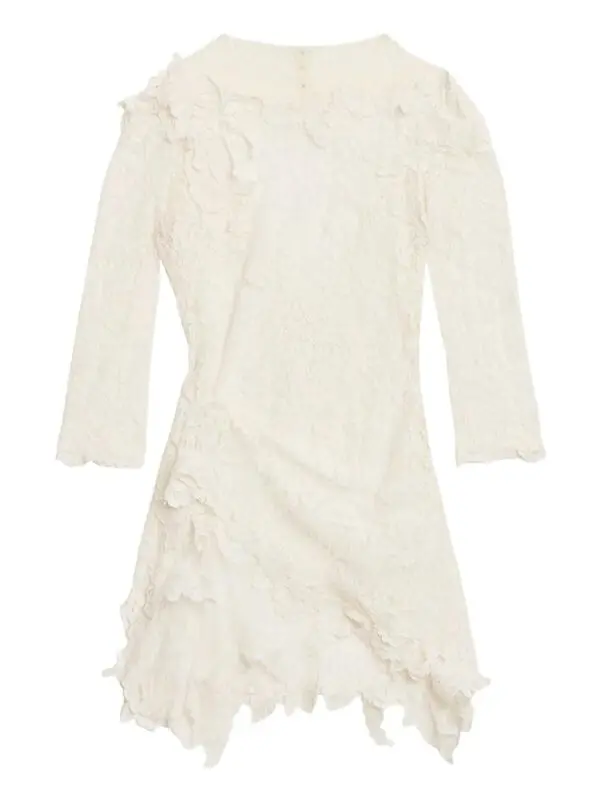 Isabel Marant Floral Lace Ruffle Dress - White