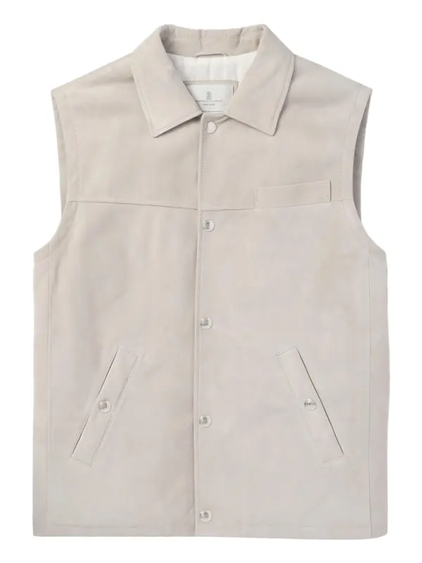 Brunello Cucinelli Suede Gilet - Neutrals