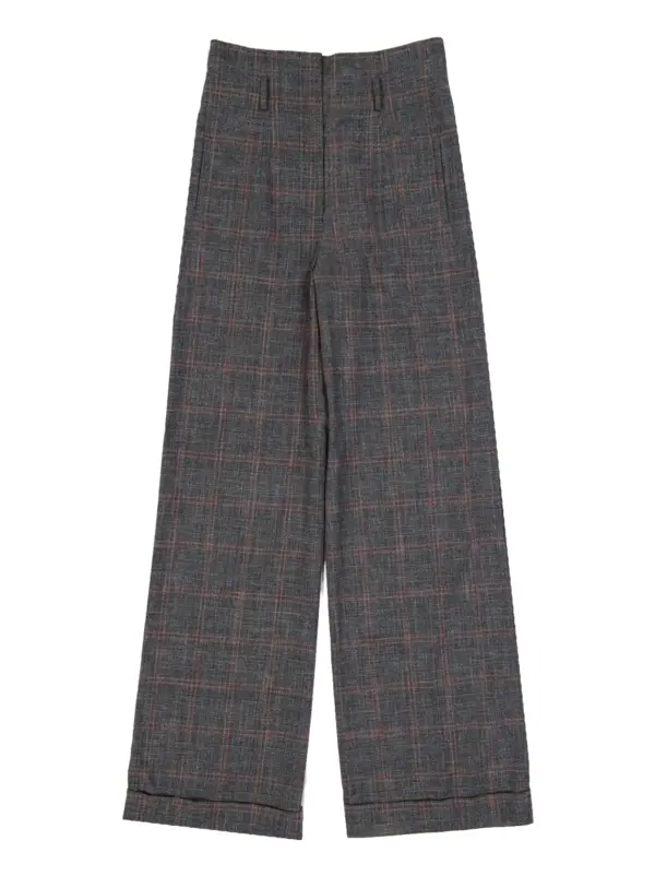 Alberta Ferretti Cotton And Wool Trousers - Gray