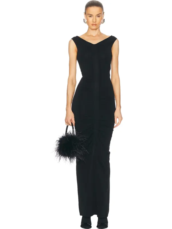 Alexander Wang Ruched Maxi Dress - Black