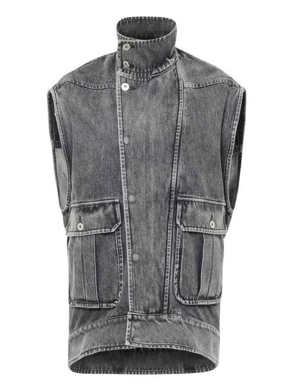 JW Anderson High-neck Denim Gilet - Grey