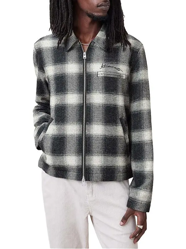 All Saints Ellis Cotton Yarn Dyed Check Jacket - Ink
