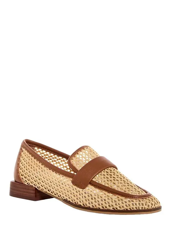Aqua Rvere Loafer Flats - Raffia