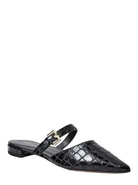 Bruno Magli Pasha Leather Mules - Black/croc