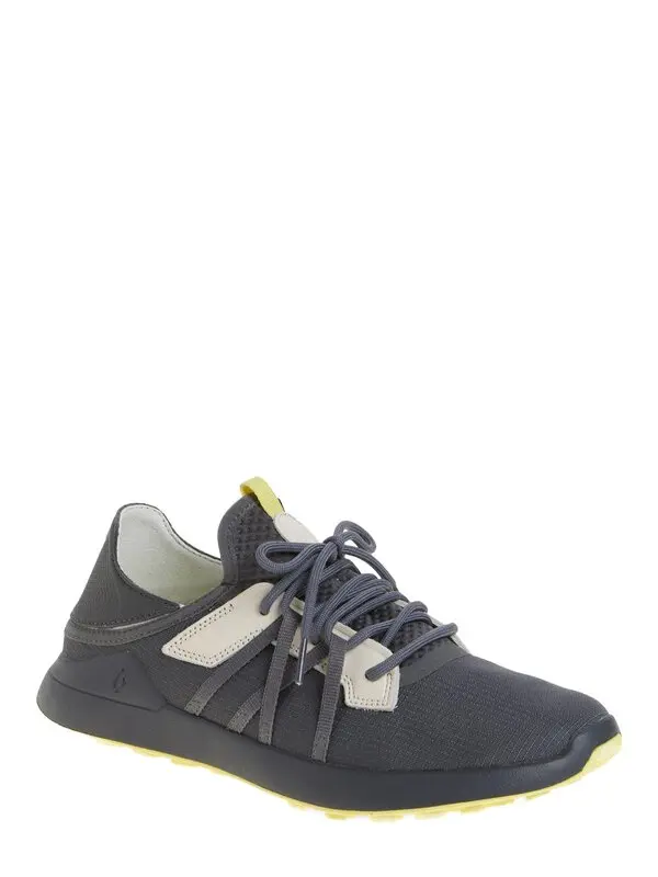 Olukai Manele Lace Up Golf Shoe - Rock / Flower