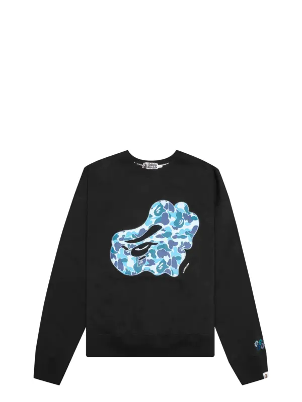 BAPE Abc Camo Patch Relaxed Fit Crewneck - Black