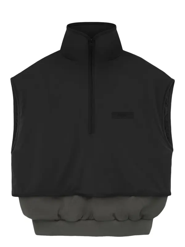Fear Of God Nylon Fleece Mockneck Vest - Black