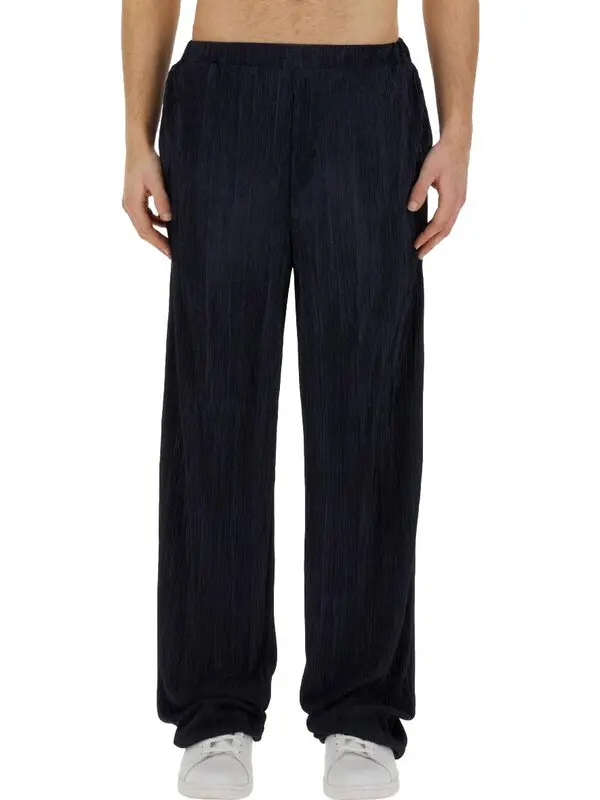FAMILY FIRST Relaxed Fit Pleated Trousers - Blue