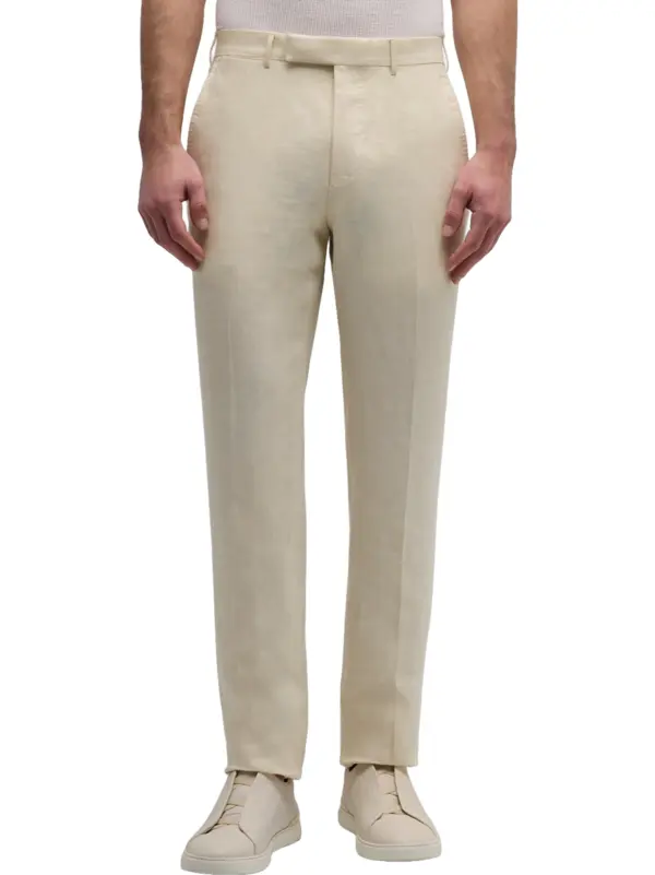 Zegna Oasi Linen Trousers - White Solid