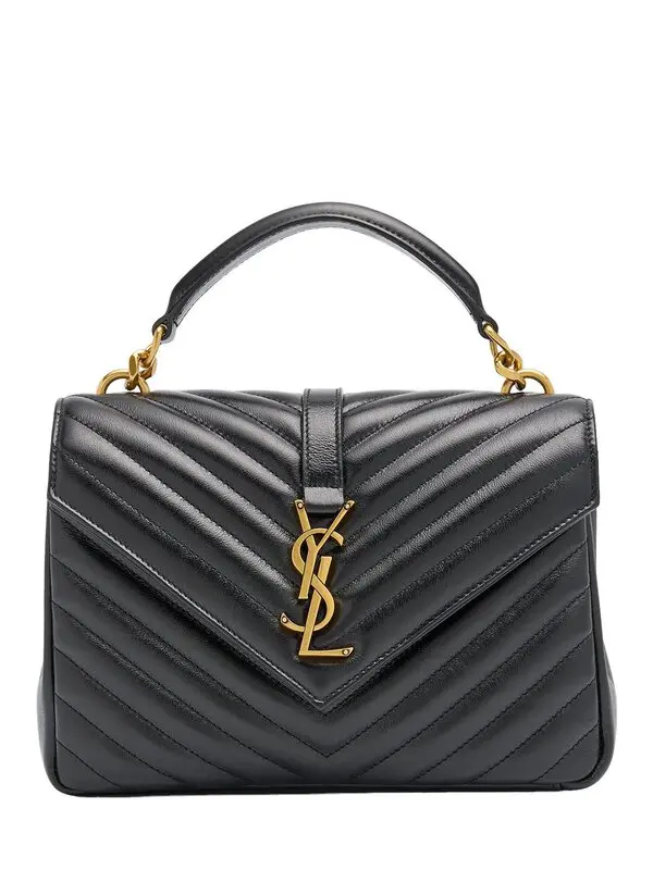 Saint Laurent College Medium Flap Top-handle Bag - Black