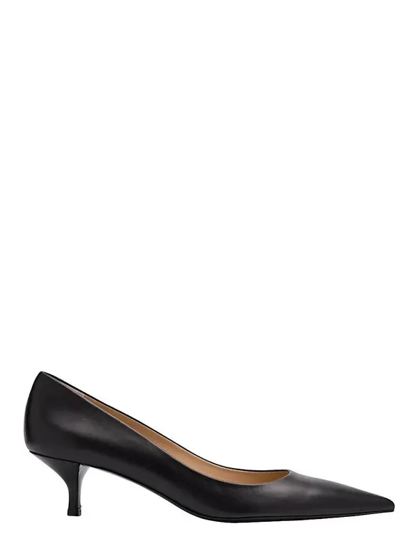STUART WEITZMAN Leather Kitten-heel Pumps - Black