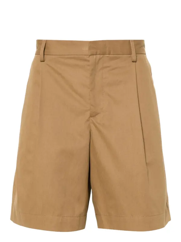 A.p.c. Pleated Cotton Shorts - Brown