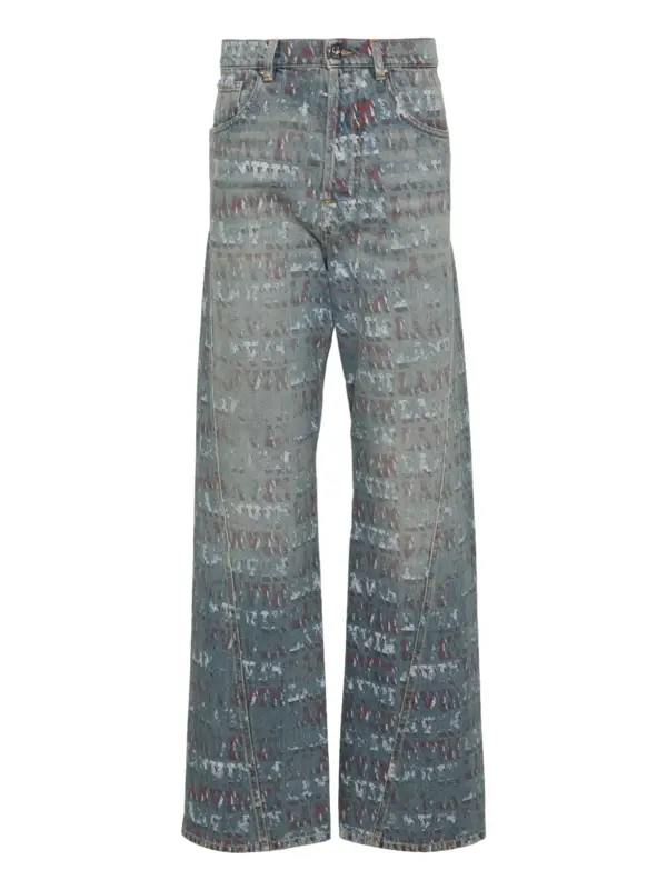 LANVIN X Future Logo-print Jeans - Blue
