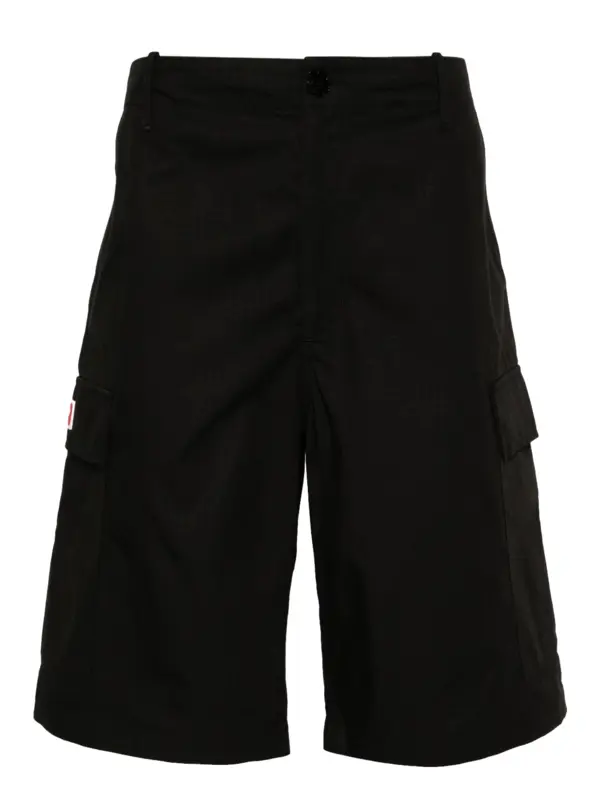 Kenzo Ripstop Cotton Cargo Shorts - Black
