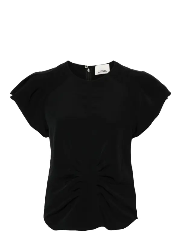 Isabel Marant Tullya Crepe Top - Black
