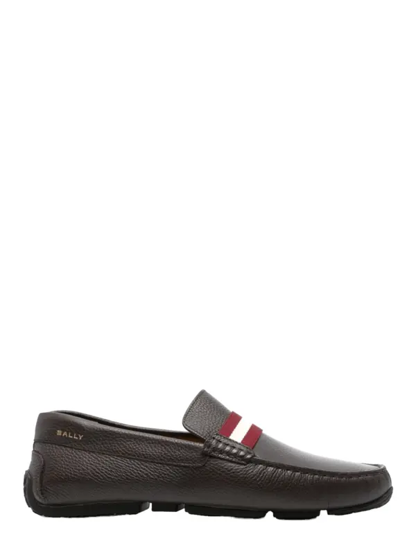 Bally Logo-print Leather Loafers - Brown