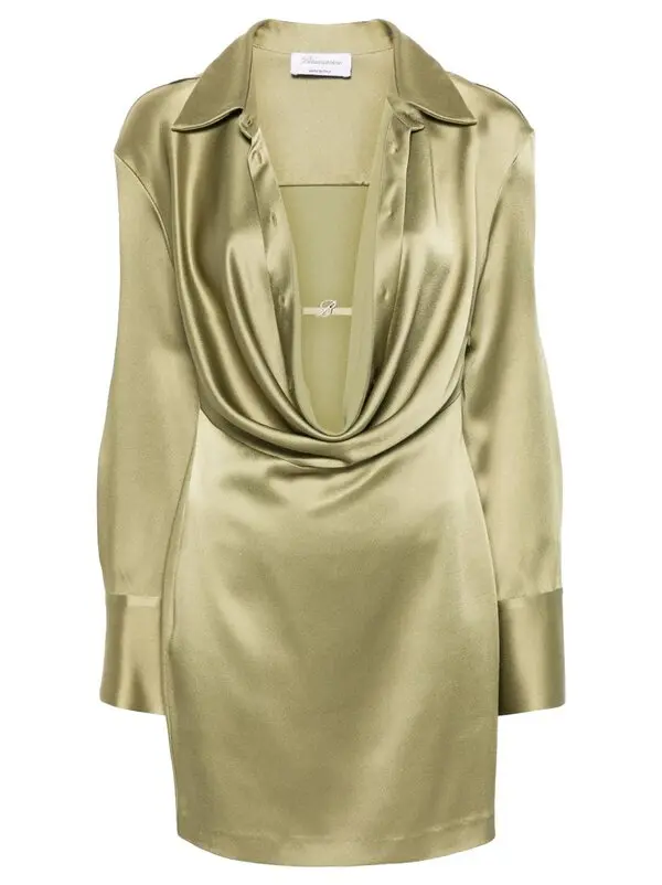 Blumarine Satin Mini Dress - Green