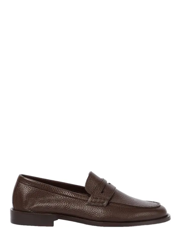 Manolo Blahnik Perry Leather Penny Loafers - Brown