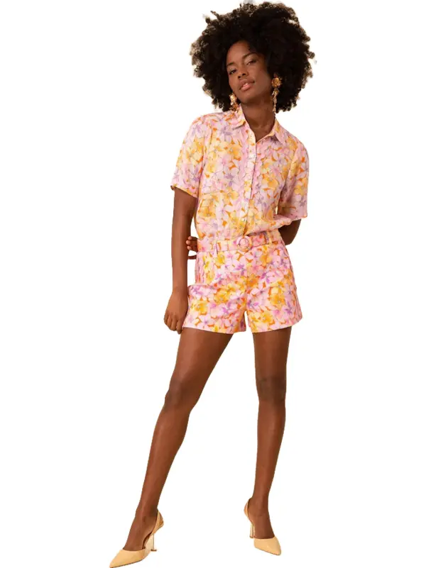 Hale Bob Oakley Belted Shorts - Orange