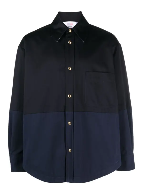 Thom Browne Two-tone Cotton Gabardine Jacket - Blue
