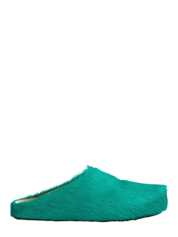 Marni Faux Fur Clogs - Green