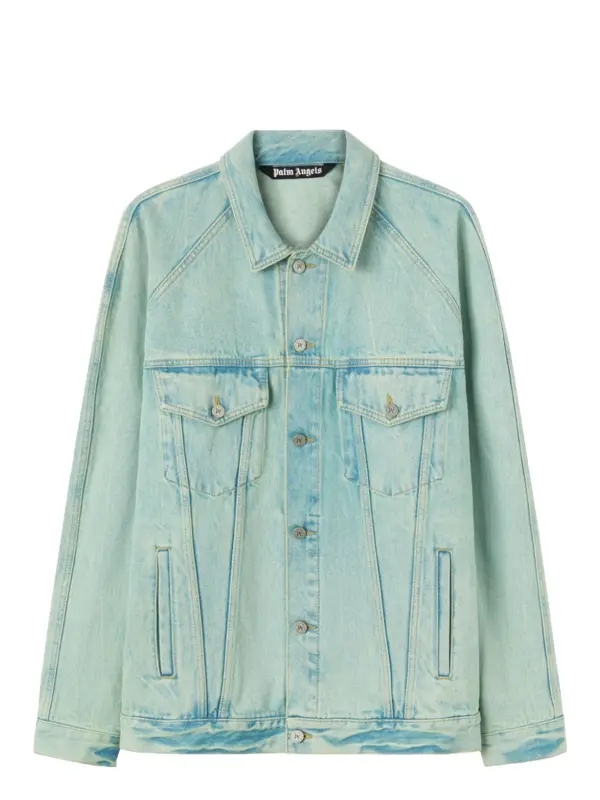 Palm Angels Overdyed Denim Jacket - Green