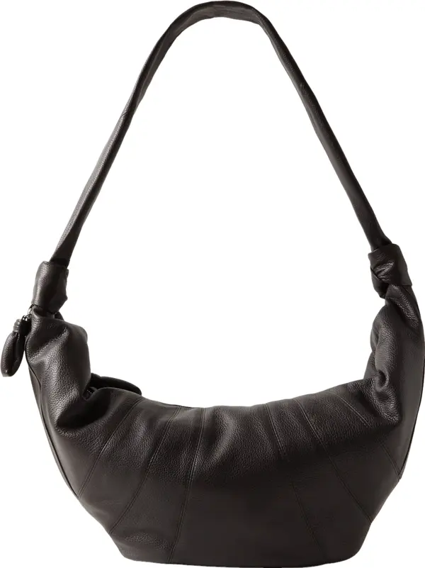 LEMAIRE Croissant Large Paneled Textured-leather Shoulder Bag - Brown