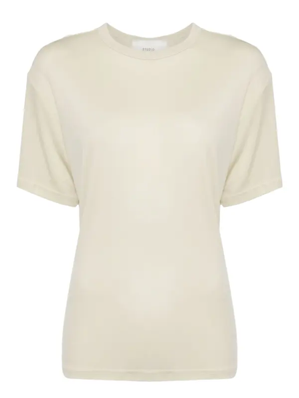 Studio Nicholson Crew-neck Lyocell T-shirt - Neutrals