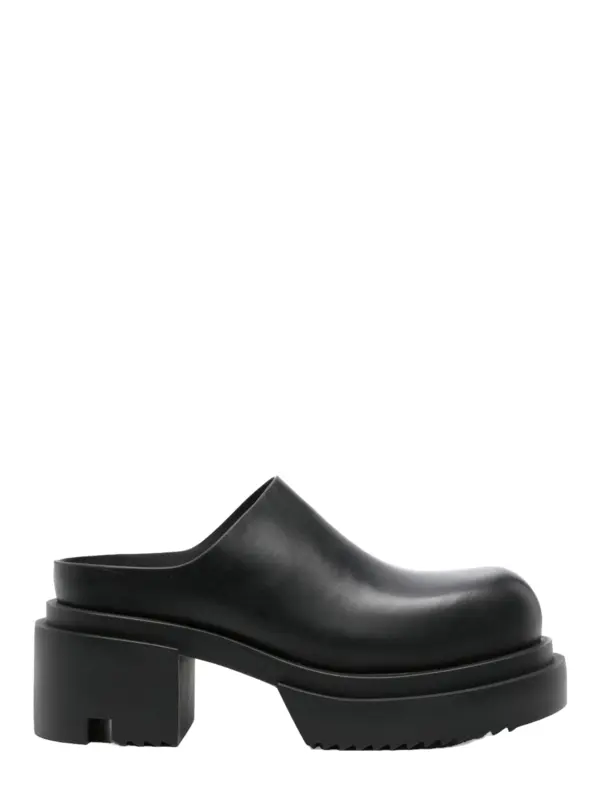 Rick Owens Bogun Chunky Leather Slippers - Black