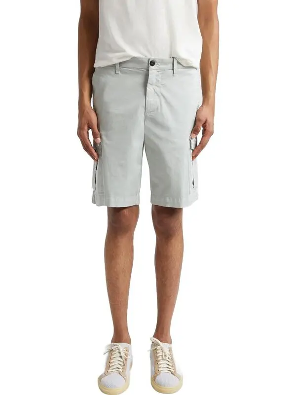 Eleventy Stretch Cotton Cargo Bermuda Shorts - Light Green