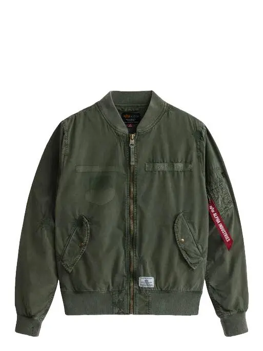 Alpha Industries L-2b Rip & Repair Bomber Jacket - Green