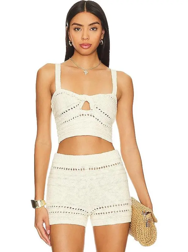Tularosa Marisol Crochet Knit Top - Oat Milk
