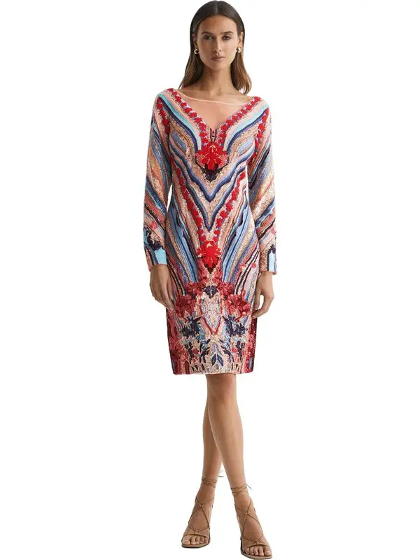 RAISHMA Embellished Mini Dress - Pink Multi
