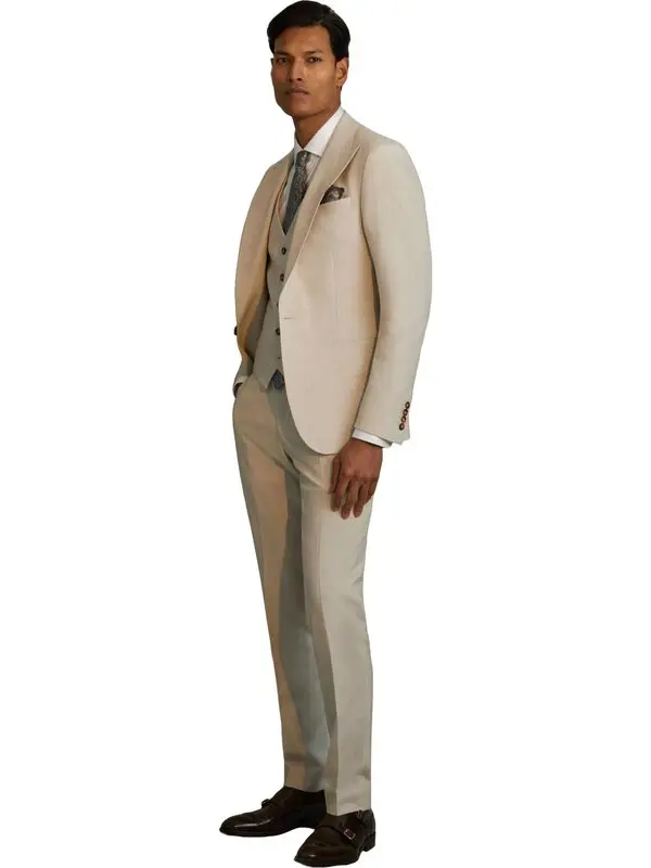 REISS Belmont Slim-fit Trousers - Stone