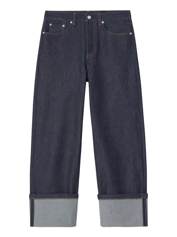 Cos Facade Turn-up Straight-leg Jeans - Indigo