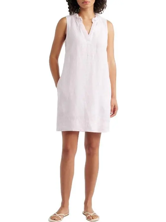 Tommy Bahama Two Palms Ruffle Linen Dress - Touch Of Pink