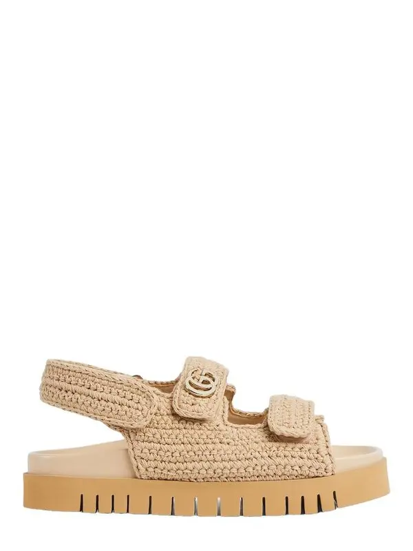 Gucci Flat Sandal With Double G - Beige
