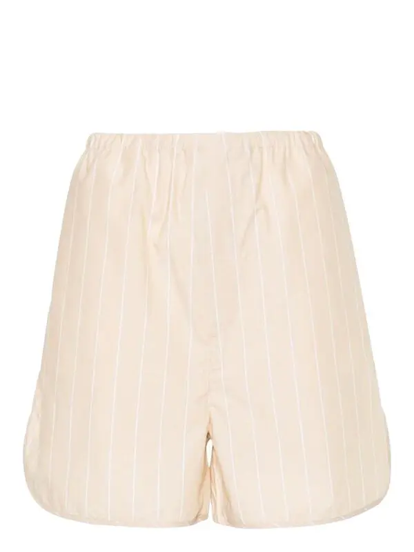Filippa K Striped Organic Cotton Poplin Shorts - Beige