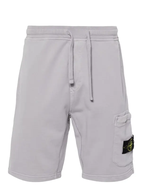 Stone Island Compass-motif Shorts - Grey