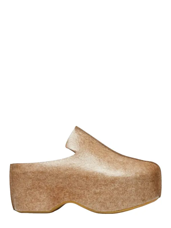 JW Anderson Leather Platform Clogs - Brown